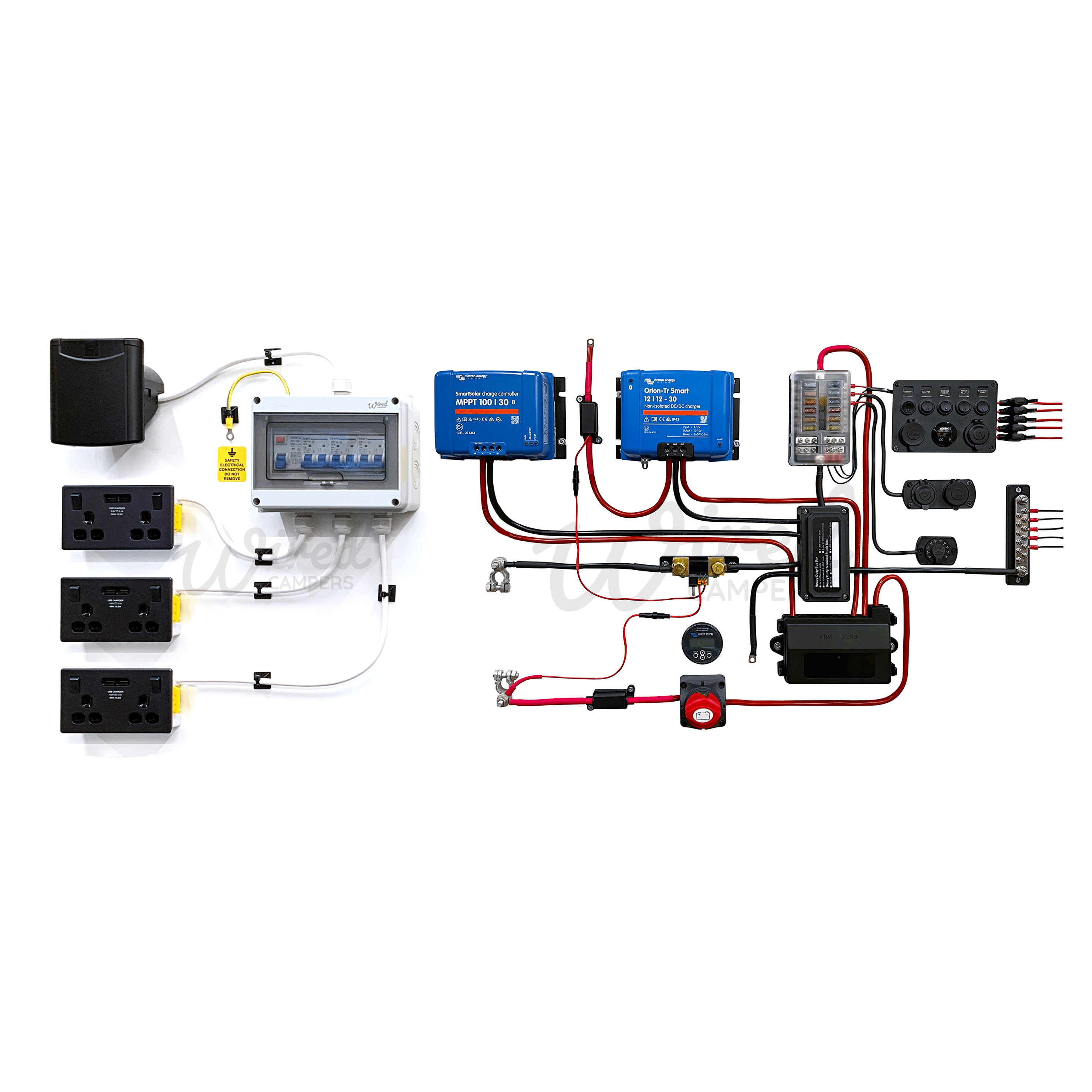 Victron Energy DC/DC & MPPT 12V & 240V Mains Hook Up Van Kit