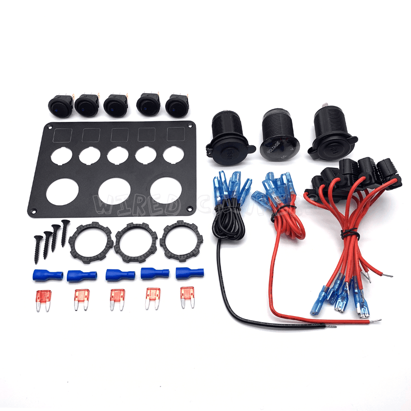 12V Camper Van 5 Way Switched USB/12V Port Control Panel