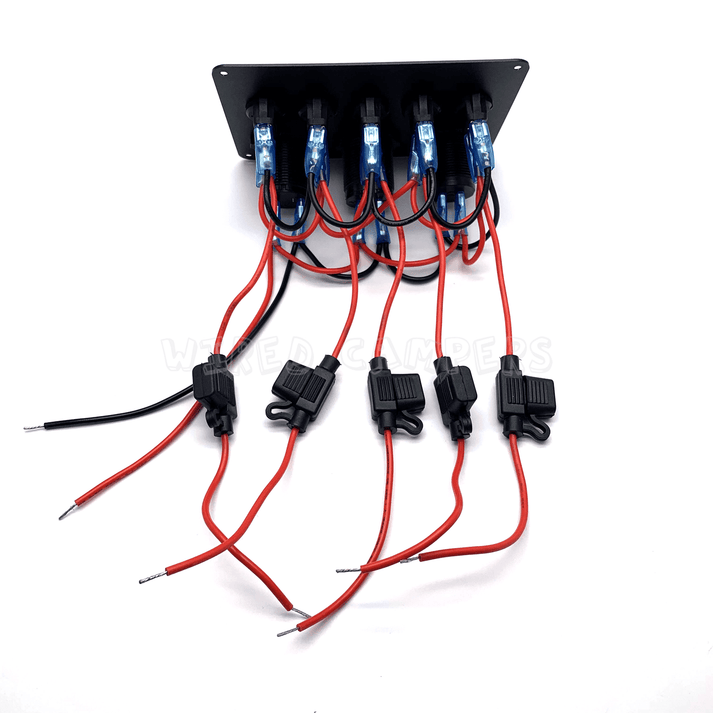 12V Camper Van 5 Way Switched USB/12V Port Control Panel