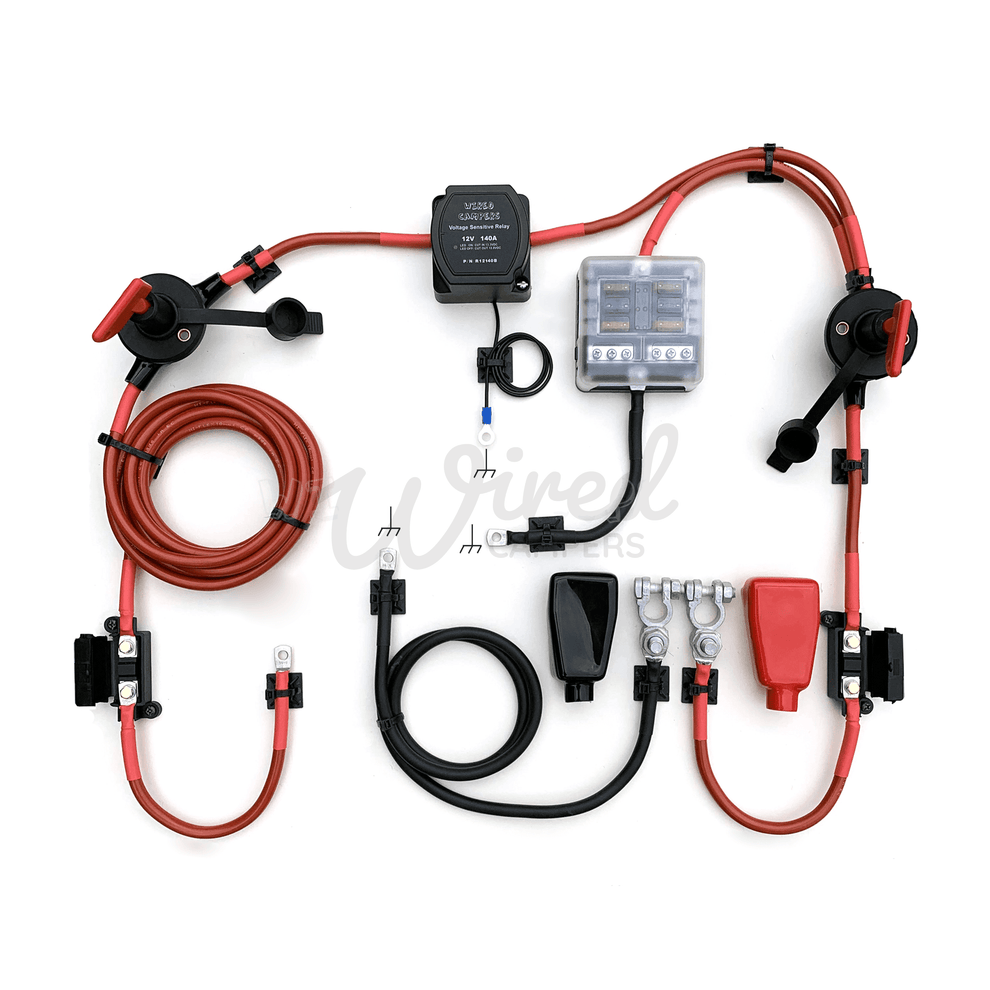Wired Campers 3M/5M/10M Voltage Sensitive Split Charge Kit W/ Fuse Box
