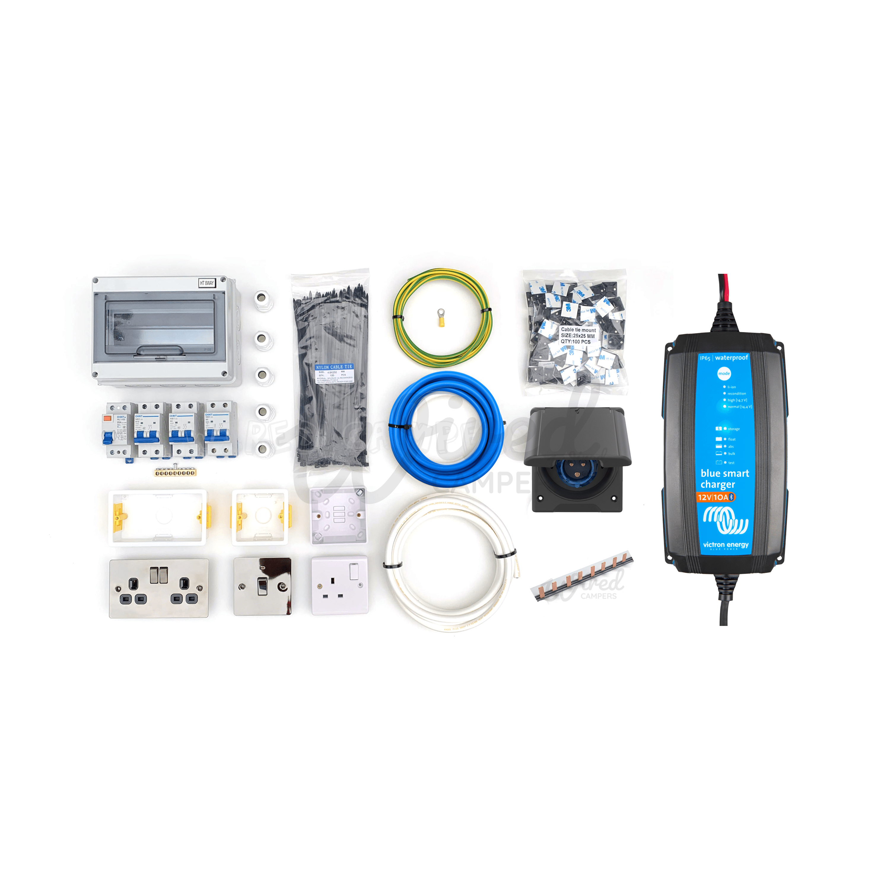 DIY 240V Camper Van Mains Hook Up Kit With Victron Battery Charger