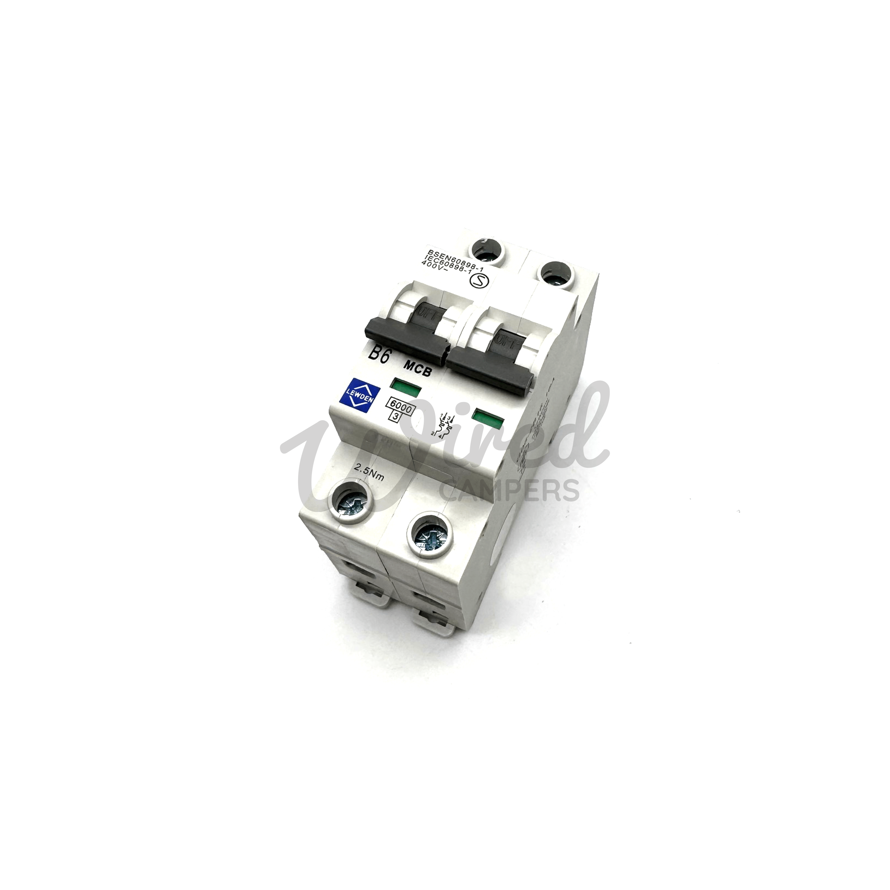 LEWDEN G06−2B06 Double Pole 6A MCB Miniature Circuit Breaker